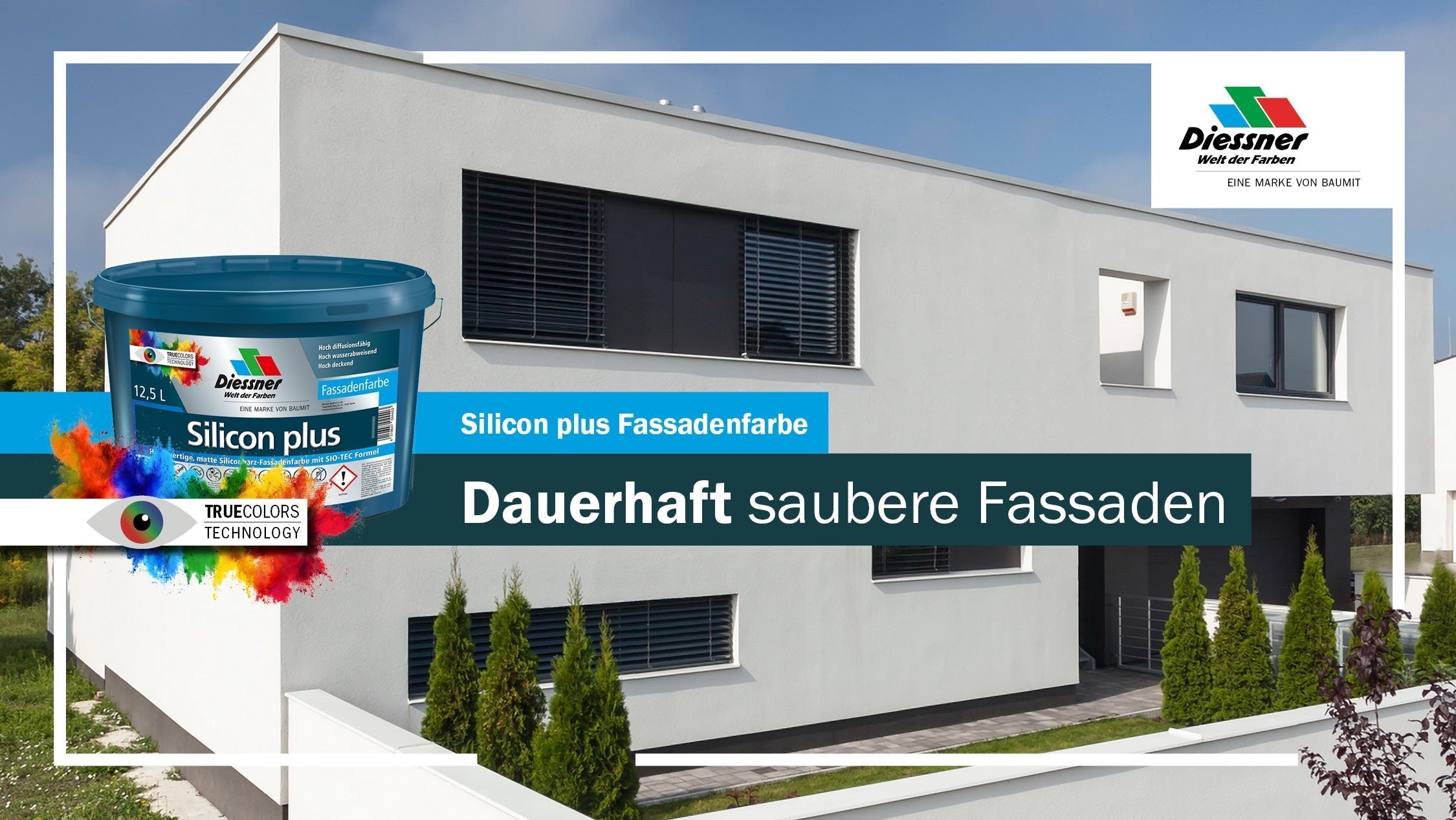 Silicon plus Fassadenfarbe - Langzeitschutz – Diessner-Farben